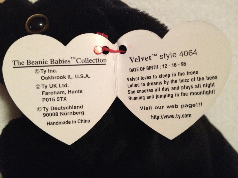 1995 Ty Original Beanie Baby "Velvet" the Black Panther (retired) | eBay