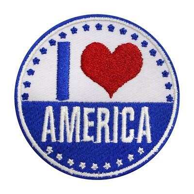 I love America Patch, America flag patch, Patch Embroidered Iron on ...