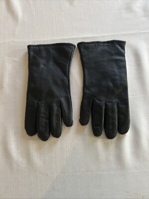 Genuine Samco Leather Gloves Winter Black (50% Polyester/50% Wool Lined ...