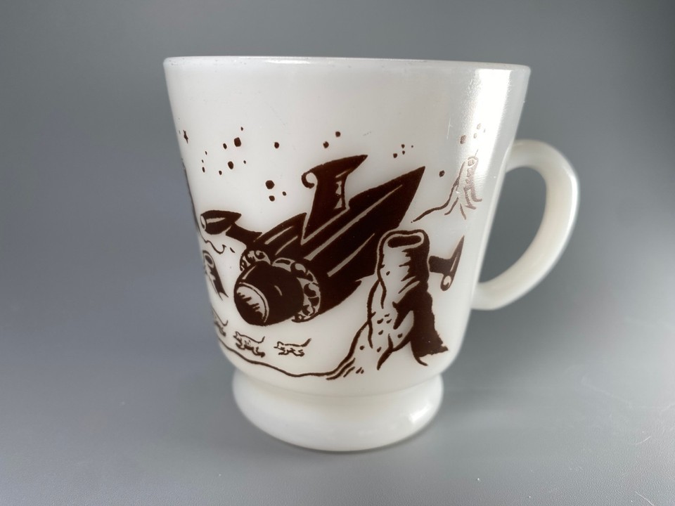 1950s Hazel Atlas 'BUCK ROGERS' Milk Glass Sci-Fi 4 Set WITH Original ...