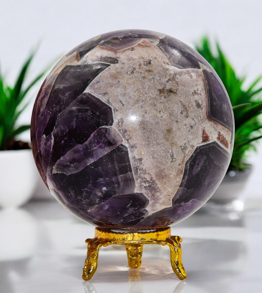 Blue AMETHYST Crystal Stone Healing Energy Reiki Gemstone Decor Sphere ...