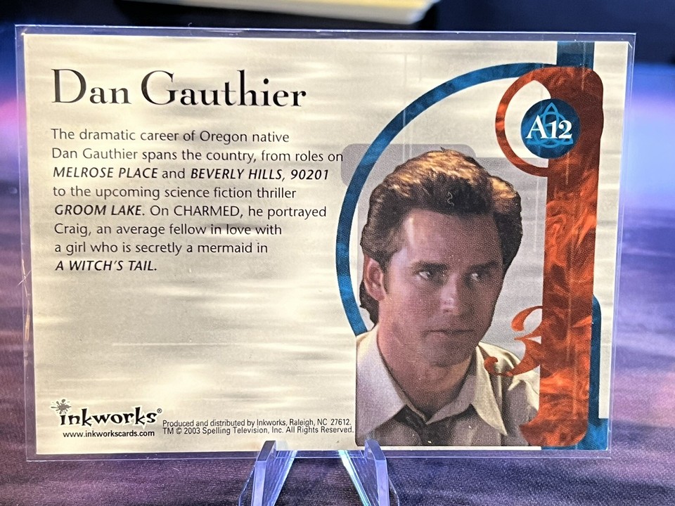 DAN GAUTHIER Craig 2003 CHARMED Power Of Three AUTOGRAPH CHASE CARD A12 ...