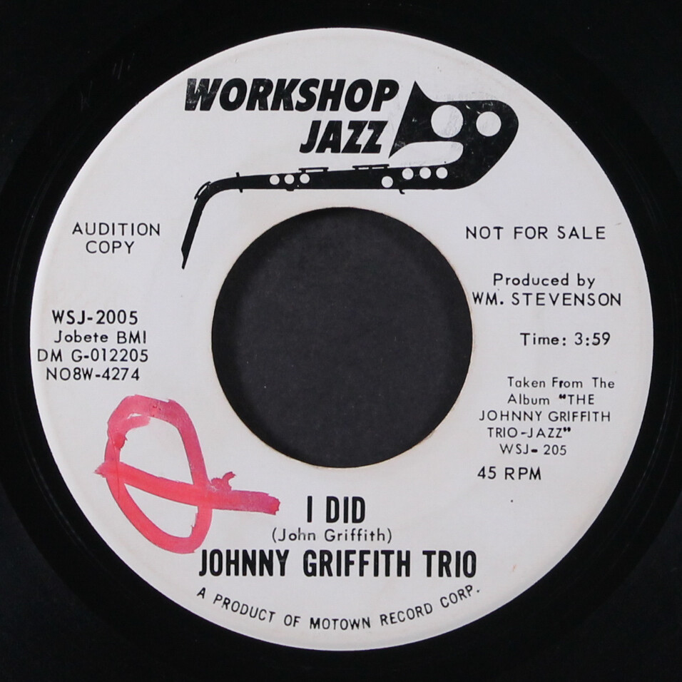 JOHNNY GRIFFITH TRIO: i'mi see you later / i did WORKSHOP JAZZ 7 ...