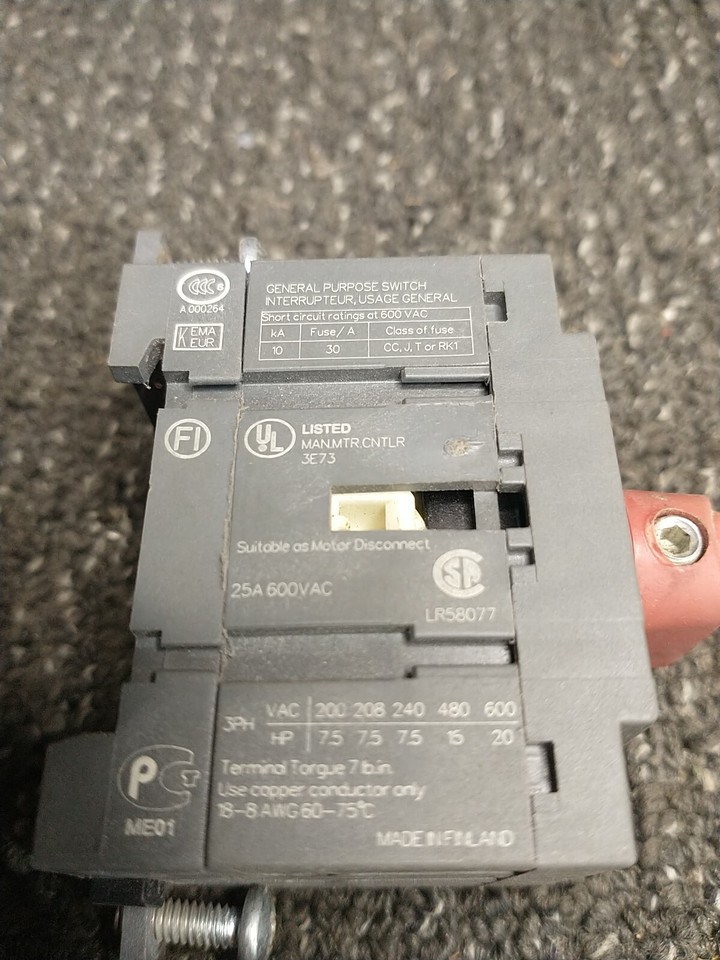 ABB OT25E3 3 Pole 25 Amp Disconnect | eBay