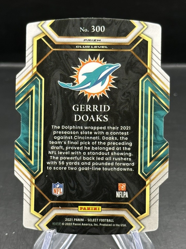 2021 Select Football Gerrid Doaks RC Yellow Red Die Cut Club Level ...