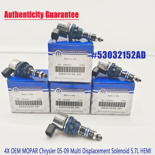 4X OEM 53032152AD MOPAR Chrysler 2005-2009 Multi Displacement Solenoid ...