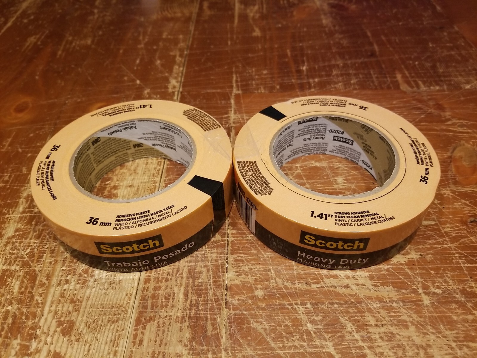 (2) Scotch 3M (2020) High-Vis Orange Heavy Duty Masking Tape 1.41" x 60 ...