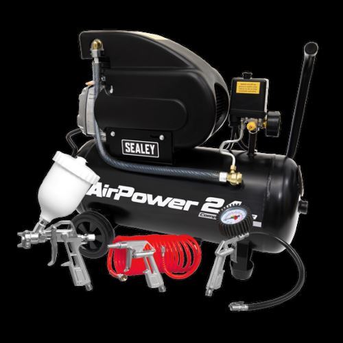 Sealey SAC2420APK Compressor 24L Direct Drive 2hp with 4pc Air ...