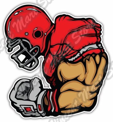 Football Player NFL Ball Helmet Gift Idea Car Bumper Vinyl Sticker ...