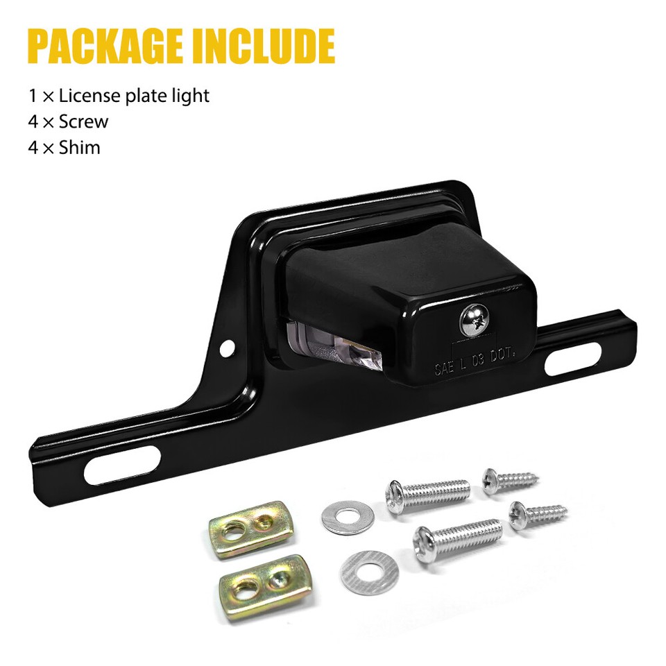Trailer License LED Plate Bracket Light Mount Universal 12V DC For RV ...
