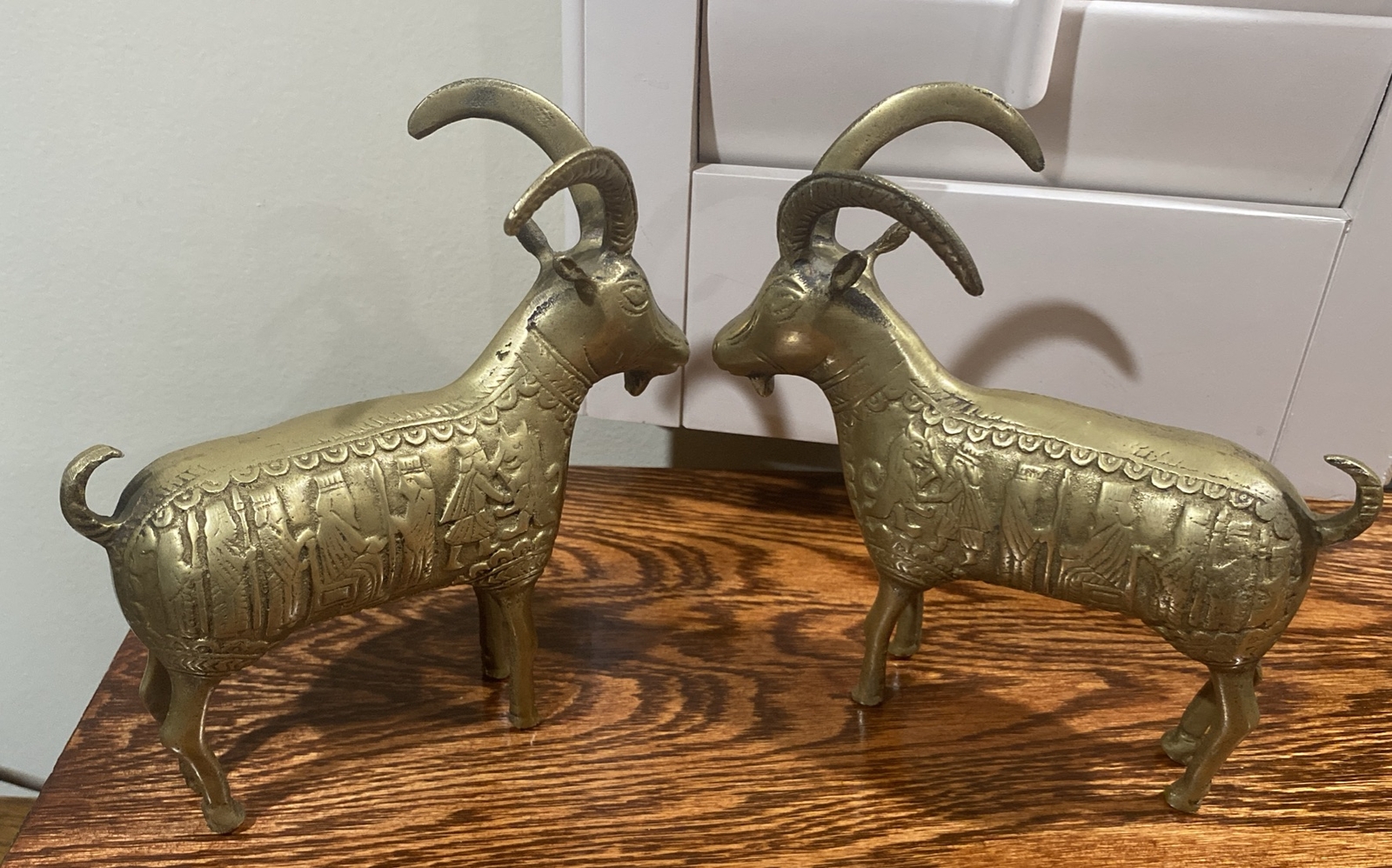 Unique Vintage Brass Persian Ram Statues | eBay