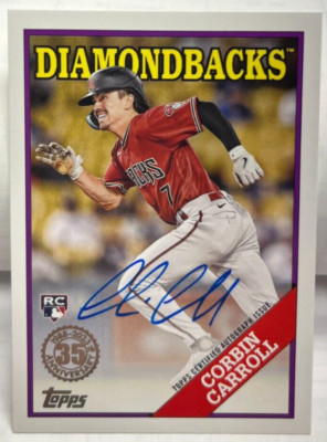 Corbin Carroll 2023 Topps Update 1988 RC Autograph Auto - ARIZONA ...