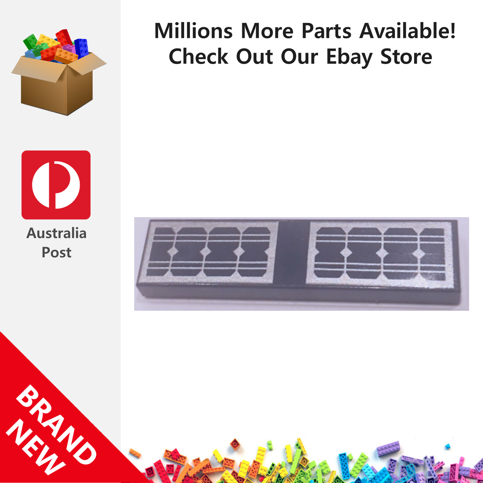 Genuine LEGO™ Dark Blue 1 x 4 with Solar Panels Pattern Tiles 2431 ...