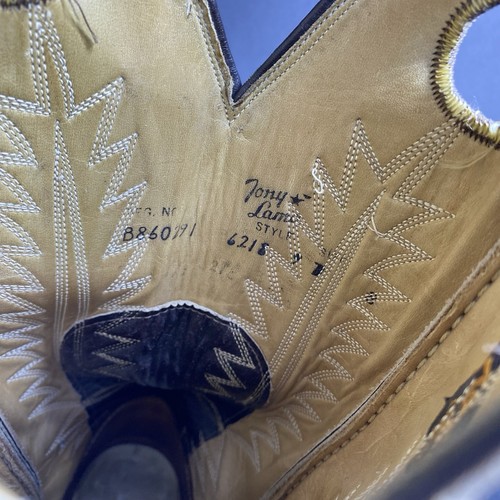 TONY LAMA Buckaroo Tall Riding Cowboy Boots Caribou Leather Men’s - Sz ...