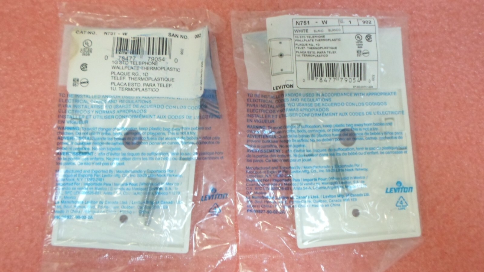 NEW OB LOT OF 2 Leviton 0N751-W 1 Port Split Plate Round Hole | eBay