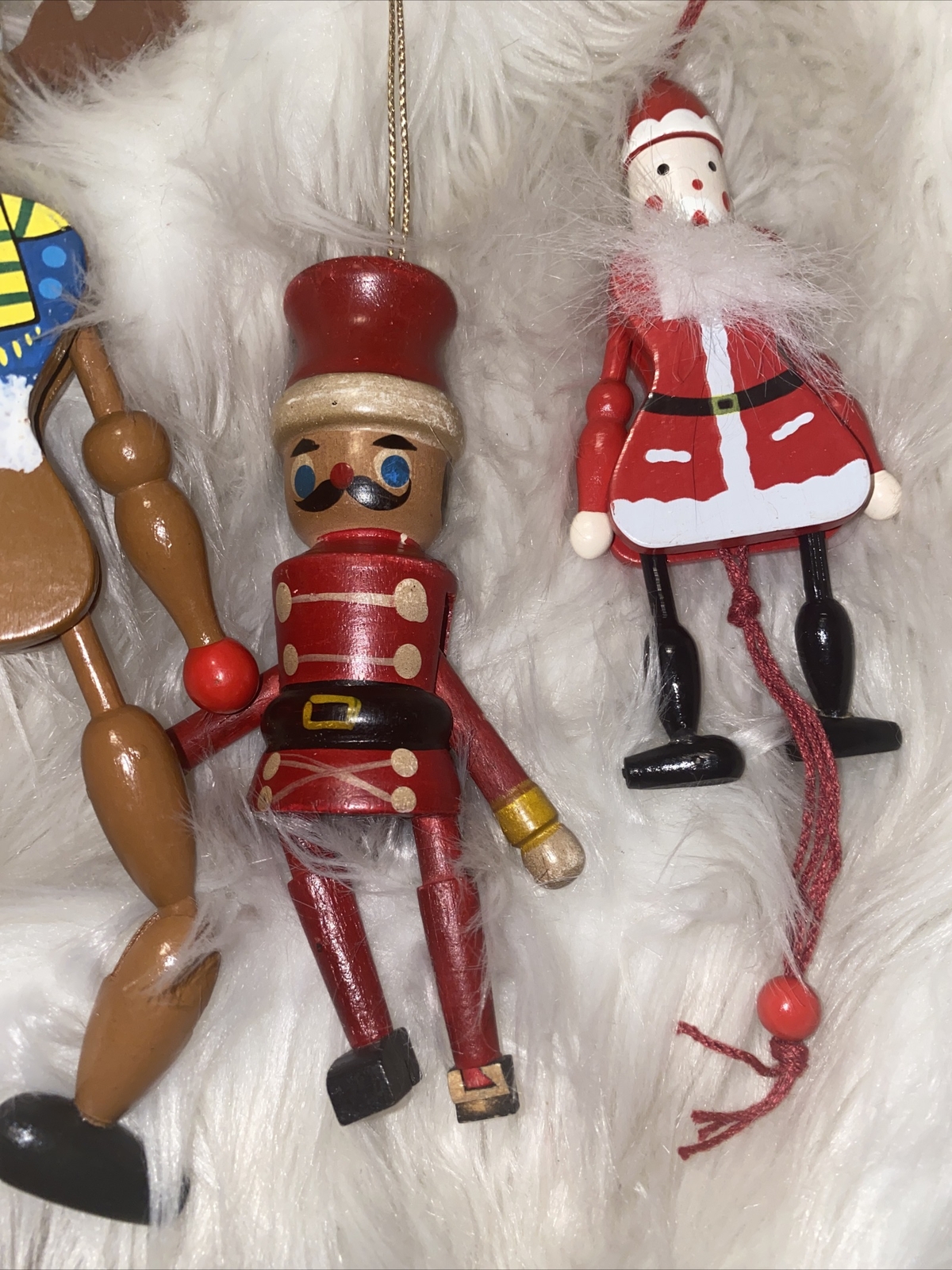 3 Vintage Nutcracker Wood Christmas Jumping Jack Pull String Toy CUTE🎄 ...