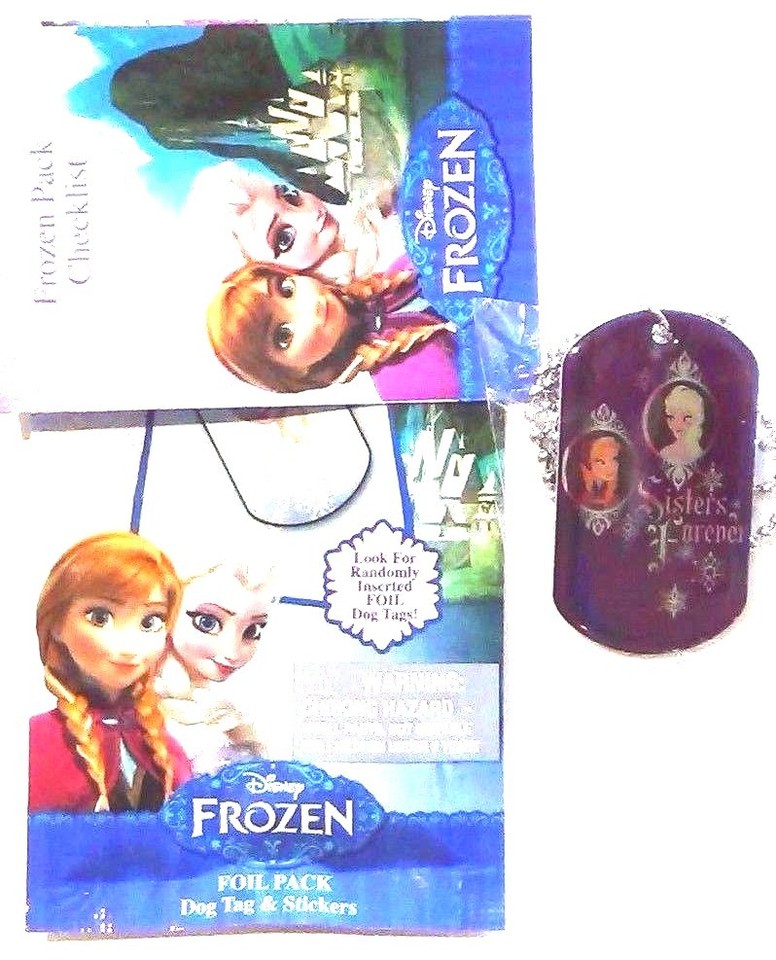 Disney Frozen Elsa Dog Tag Necklace Princess Anna Foil Collectible Rare ...