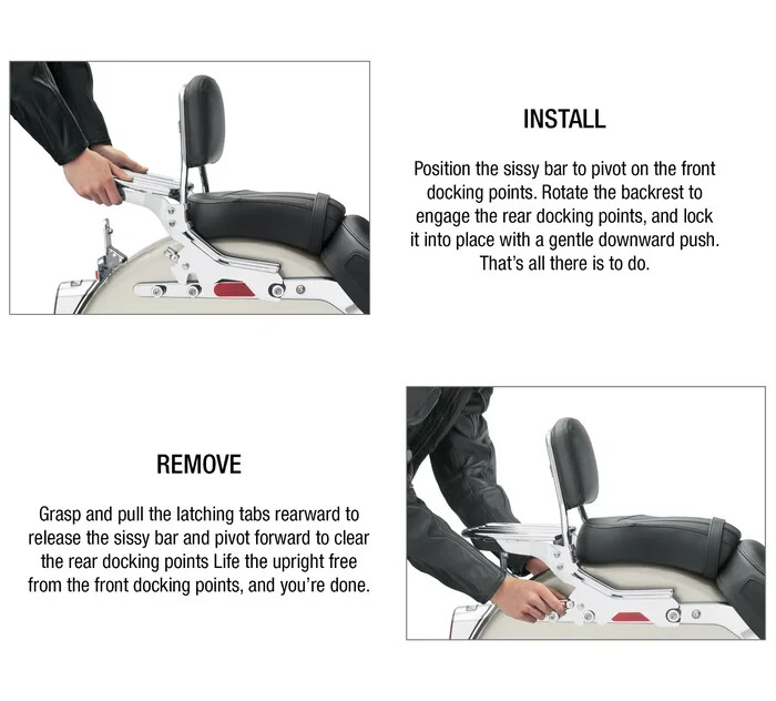 Harley-Davidson HoldFast Sissy Bar Upright Standard Height Gloss Black ...