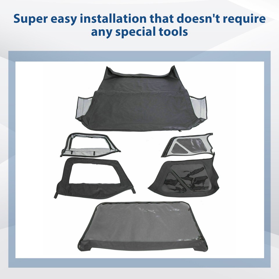 1997-2006 Jeep Wrangler TJ Soft Top + Upper Skins Set w/ 5 Windows ...