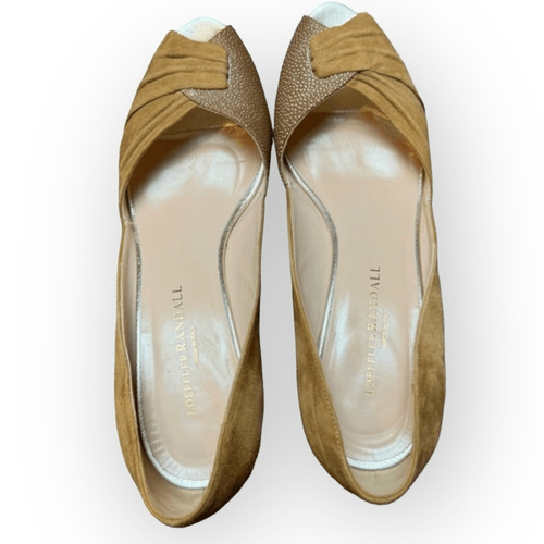 Loeffler Randall | Tan Suede Peep Toe Heels | eBay