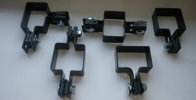Black Fence Square Rectangular Post Clips Clamp Selection List | eBay