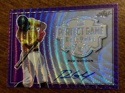 ROB GORDON 2020 LEAF PERFECT GAME PURPLE WAVE AUTOGRAPH #7/8 VANDY ...