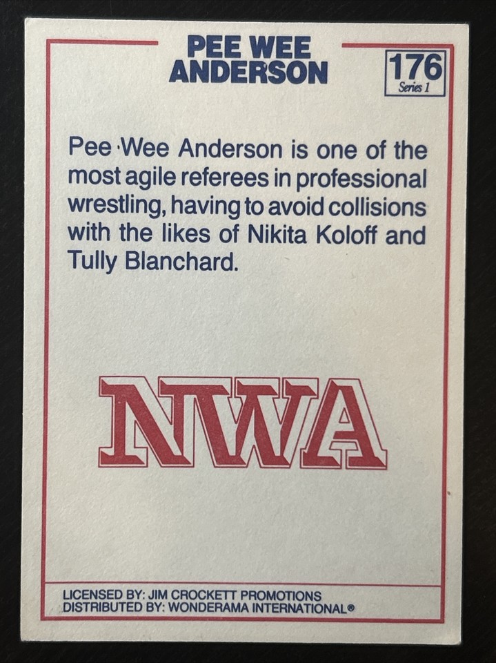 1988 Wonderama NWA Wrestling Card, Pee Wee Anderson, Card #176 | eBay