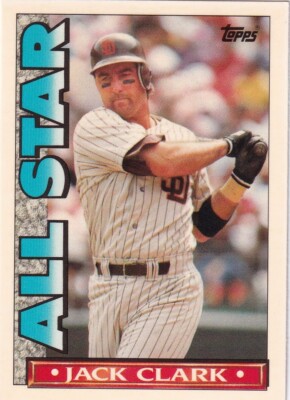 Jack Clark 1990 Topps All Star Baseball Trading Card 44/66 San Diego ...