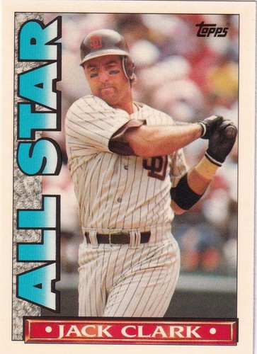 Jack Clark 1990 Topps All Star Baseball Trading Card 44/66 San Diego ...