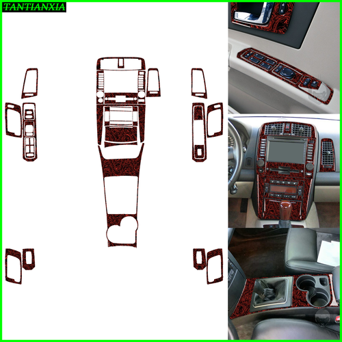 For Cadillac CTS 2003-2007 Red Lava Wood Grain Full Interior Trim Kit ...