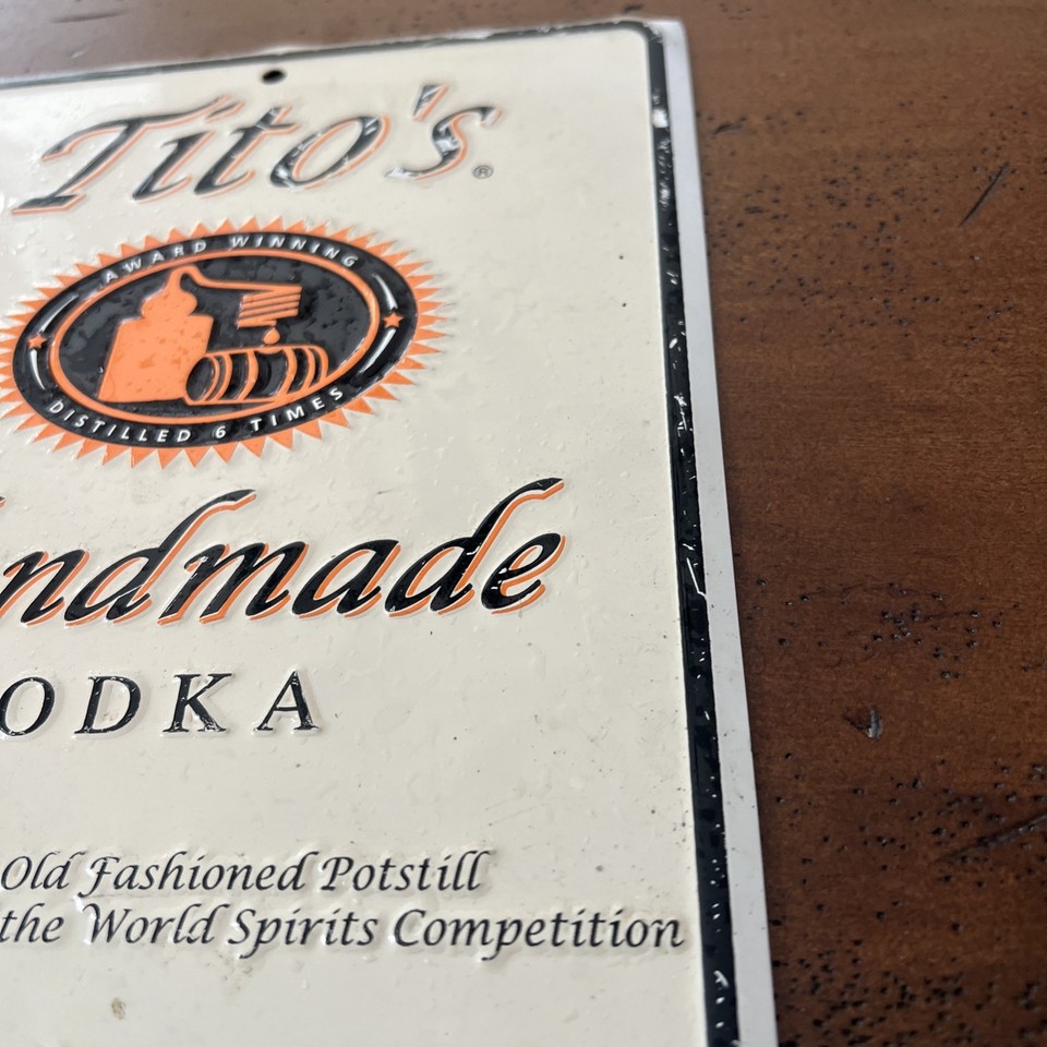 Tito's Vodka Tin Tacker Sign Austin Texas 12" x 8" Bar Man Cave Decor ...