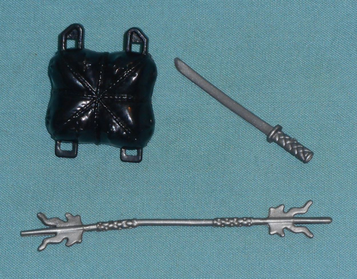 vintage G.I. GI JOE gijoe JINX WEAPONS PARTS LOT sword backpack staff ...
