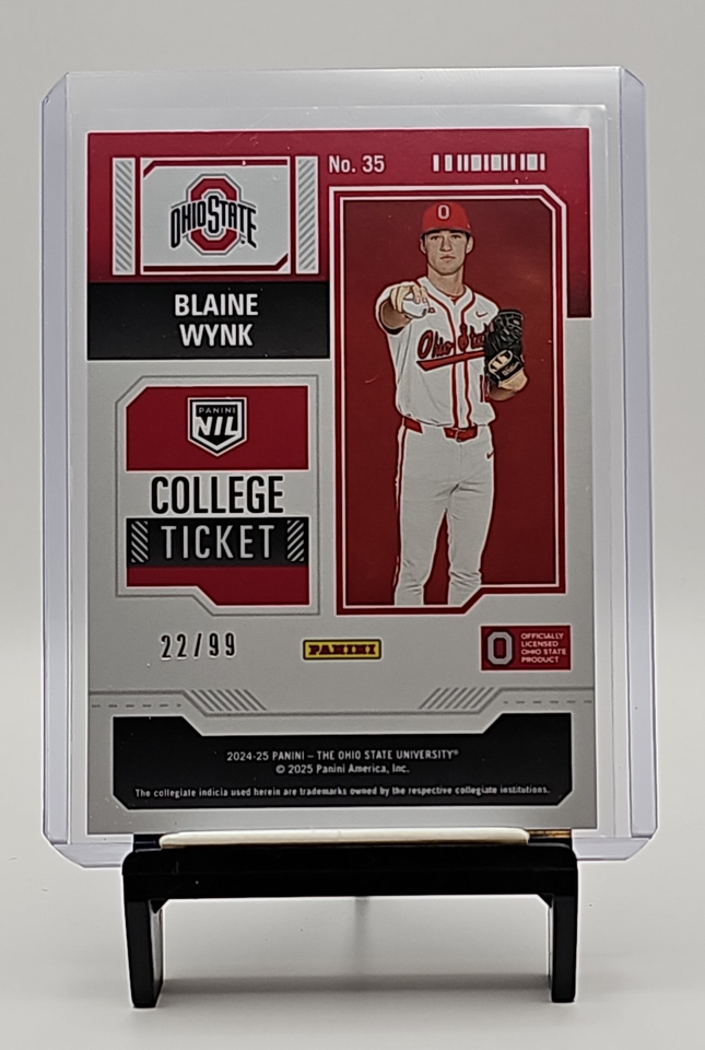 2025 Panini Contenders Ohio State College Ticket #35 Blaine Wynk 22/99 ...