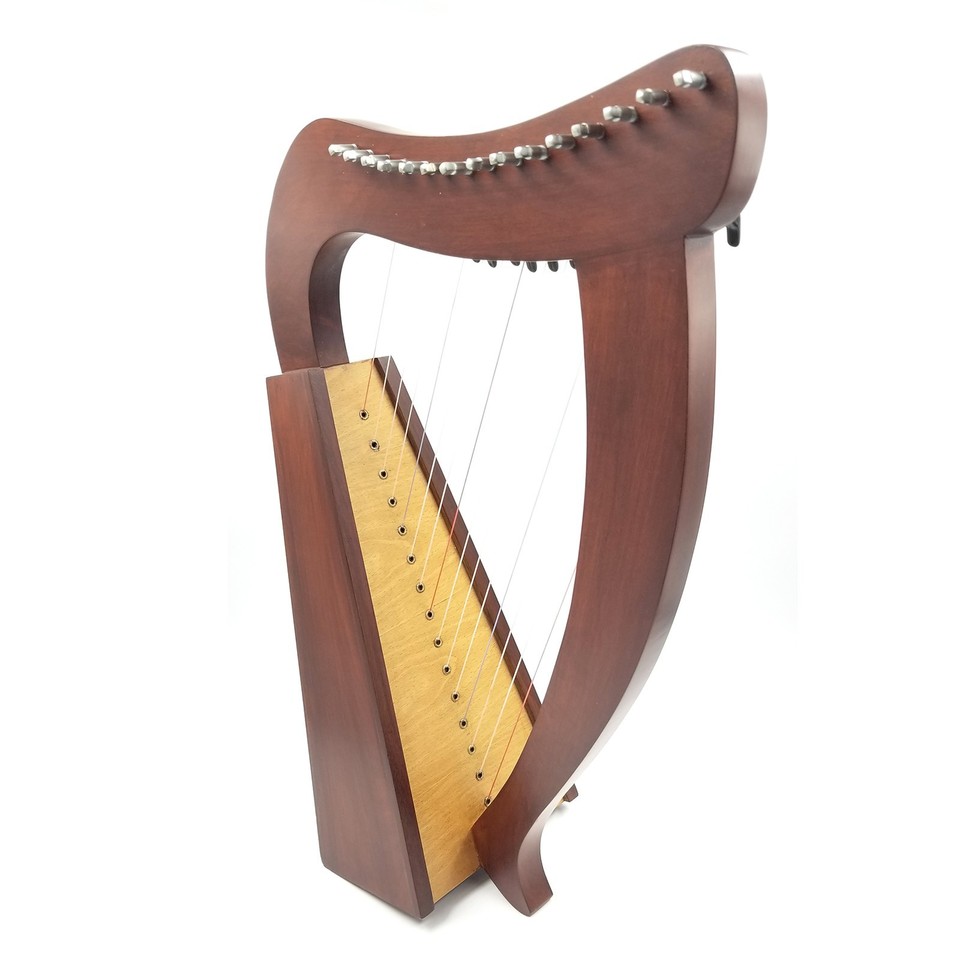 15-String Natural Rosewood Harp with, tuning key, Rich Strings and Bag ...
