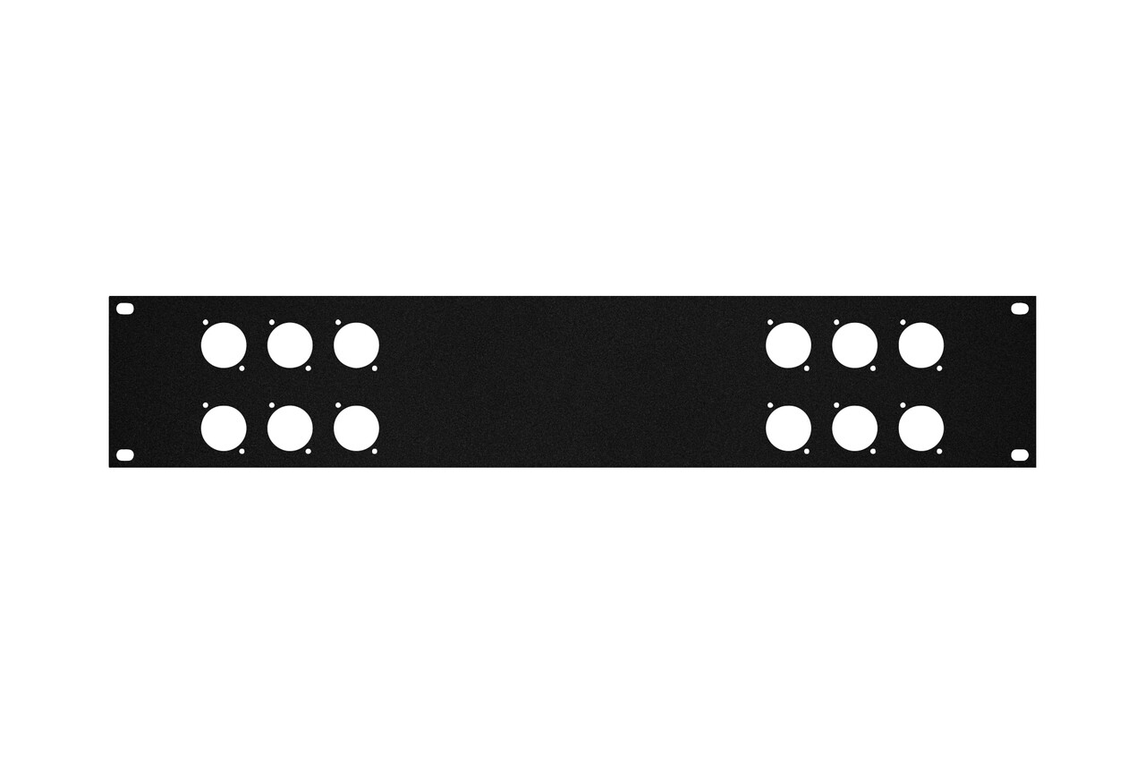2 Space Rack Panel w/12 D-series Connector punch out holes fits ATA ...