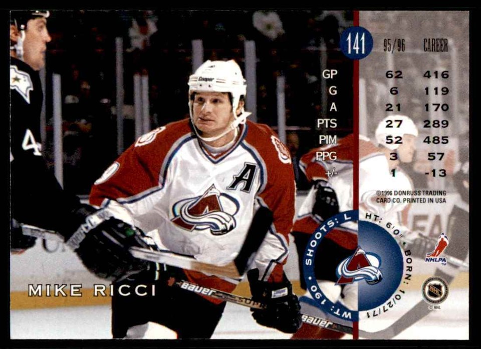 1996-97 Leaf Mike Ricci Colorado Avalanche #141 | eBay
