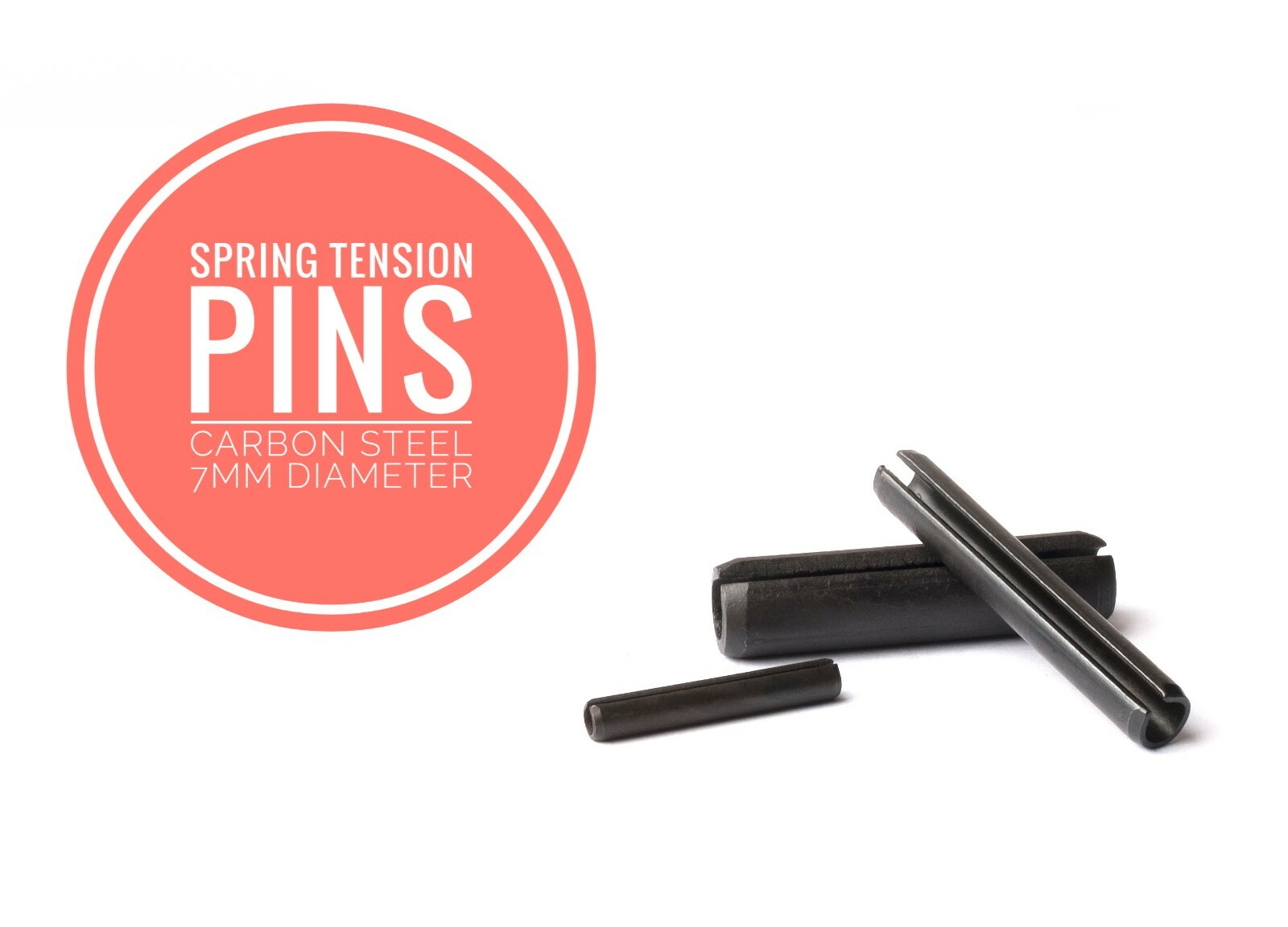 Slotted Spring Tension Pins Sellock Roll Pins Carbon Steel 7mm Diameter ...