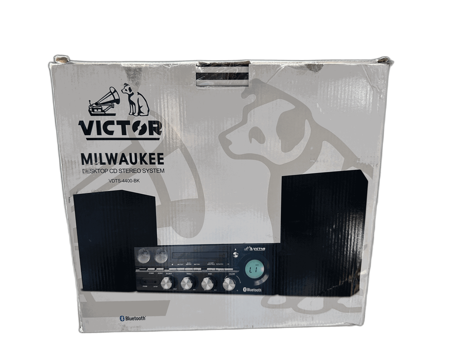 Victor Milwaukee 50-Watt Desktop Phone CD Stereo System with Bluetooth ...