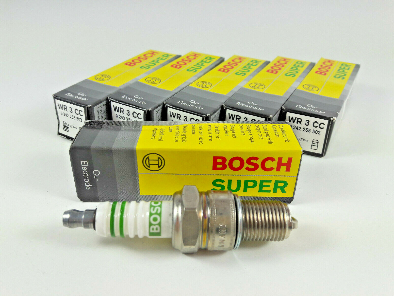 1x BOSCH Spark Plug WR3CC 0242255502 SUPER 0,7mm GAP | eBay