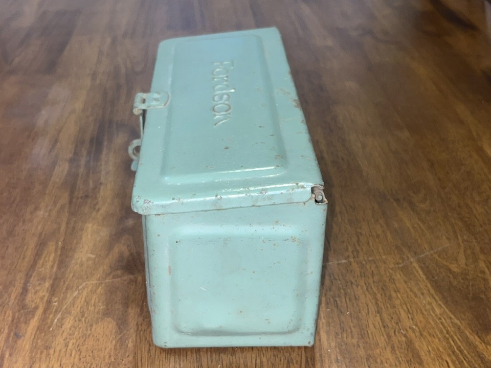 Antique Ford Fordson Green Steel Diesel Tractor Tool Utility Box Lid ...