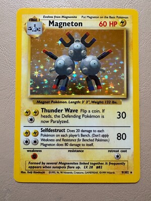 Pokemon TCG Magneton Base Set Holo 9/102 Unlimited Rare | eBay