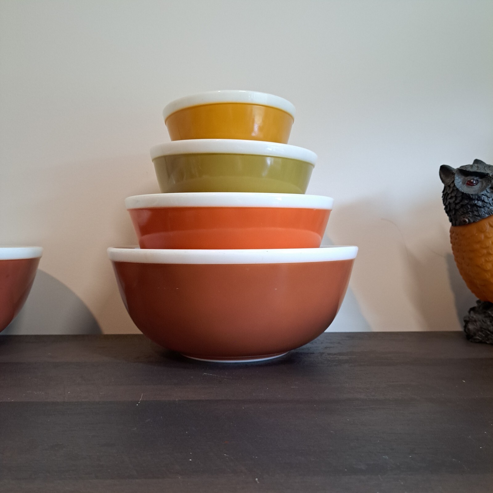 Set of 4 Vintage PYREX Mixing Nesting Bowls Americana 401-402-403-404 ...