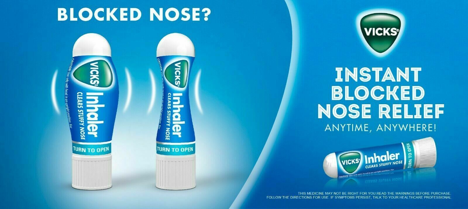 60 X Inhalateur Vicks pour le soulagement rapide des sinus du nez ...