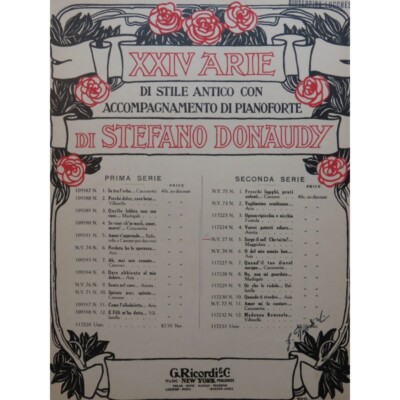 DONAUDY Stefano Sorge il sol! Che fai tu ? Chant Piano 1918 | eBay