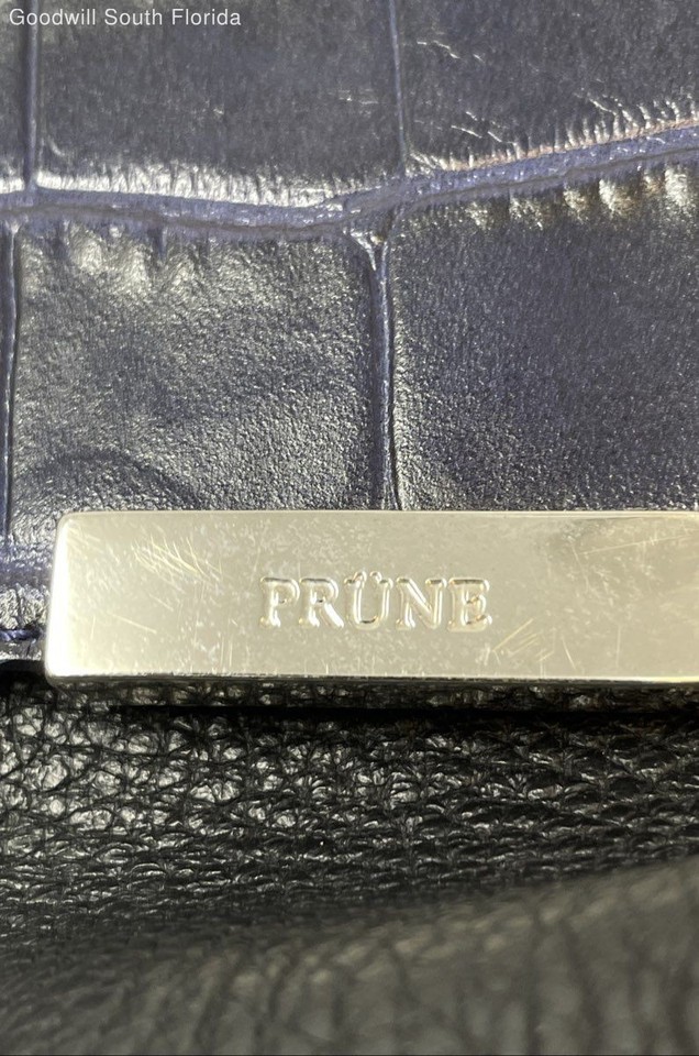 Prune Womens Black Dark Blue Dark Brown Croc Embossed Double Handle ...