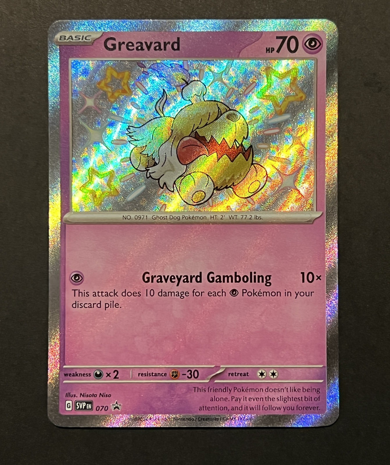 Greavard 070 SVP Black Star Promo Full Art Holo Paldean Fates Pokémon ...
