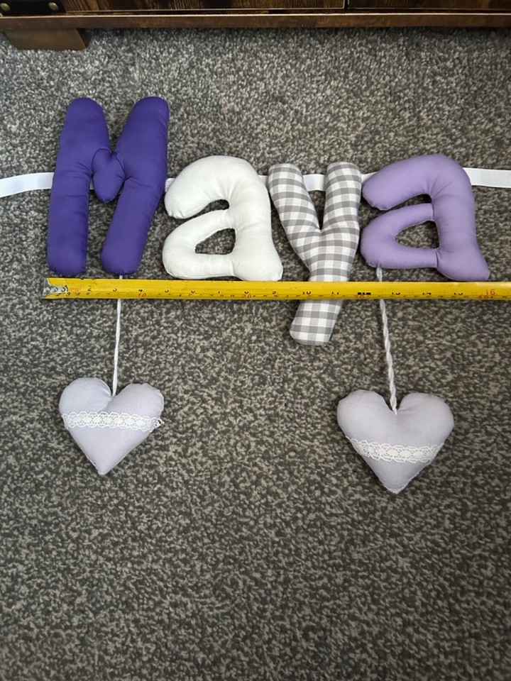 MAYA baby girl name letters nursery banner decoration handmade fabric ...