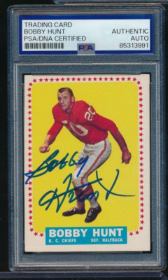 1964 TOPPS #101 Bobby Hunt signed auto autograph PSA/DNA crisp blue ...