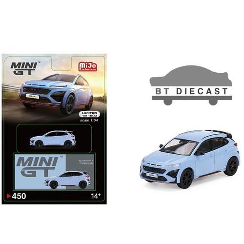 MINI GT HYUNDAI KONA N PERFORMANCE 1/64 DIECAST MODEL CAR BLUE MGT00450 ...
