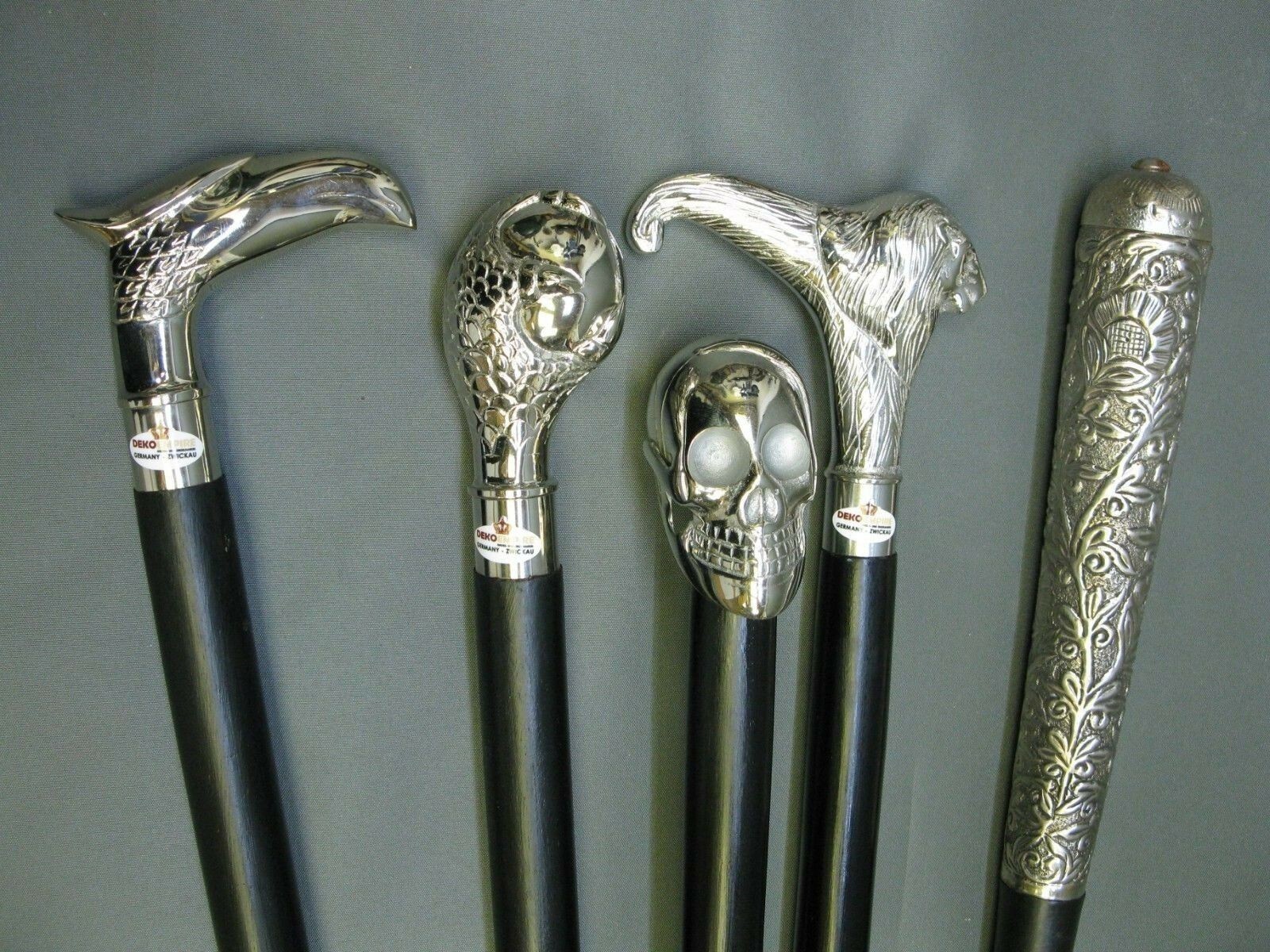 Set Of 5 Antique Brass Eagle Egg Long Knob Head Handle Plain wooden ...